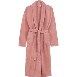 Bademantel HIP, L:113cm, rosa, Walkfrottee, Hausmäntel, "HIP Bathrobe uni", Schalkragen, Gürtel, Taschen, Damen & Herren, Velours, Glanz