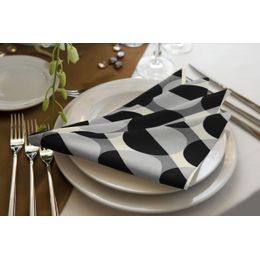 Stoffserviette Adam, B:30cm L:30cm, grau, Obermaterial: 100% Baumwolle, Servietten, "Circles", GOTS organic,zertifiziert durch CERES 0242Made in