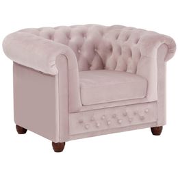 Chesterfield-Sessel Home Affaire, B:104cm H:72cm T:86cm, rosa, Sessel, "New Castle Sessel", hochwertige Knopfheftung, B/T/H: 104/86/72 cm