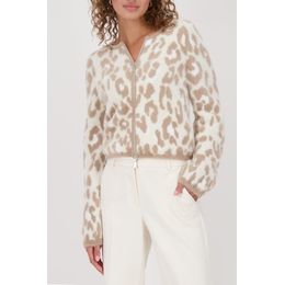 monari Damen Strickjacke "Jacke Strickjacke Leojacq."truffle gemustert, Gr. 46, animal-print, gemustert, Strick, Obermaterial: 90% Polyamid, 10%
