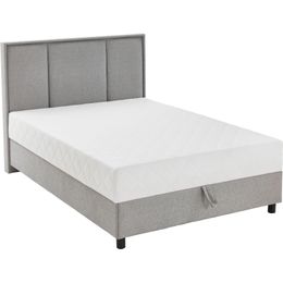 Boxbett, B:145cm L:213cm, grau, ATLANTIC HOME COLLECTION, Komplettbetten, "ARLA", mit Taschen-Federkernmatratze und Bettkasten