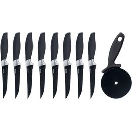 Wenko Messer-Set "BBQ-Messer & Pizzaschneider", schwarz, Kochmesser-Sets, für Steaks, Grillgut, Pizza, rostfreier Edelstahl, ergonomischer Griff
