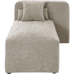 Ottomane Home Affaire, B:100cm H:76,5cm T:153cm, grau, 100% Polyester, Sofas, "Sundstrup", Modulserie, individuelle Zusammenstellung
