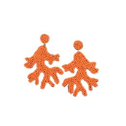 Damen Paar Ohrclips "Merida", orange, Collezione Alessandro, Glas, Ohrringe
