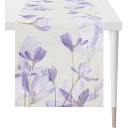 Tischl&auml;ufer Apelt, B:48cm L:140cm, lila, Baumwolle, Polyester, Tischdecken, "6508 SPRINGTIME, Fr&uuml;hjahrsdeko, Fr&uuml;hling", Digitaldruck