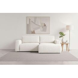 Schlafsofa Home Affaire, B:250cm H:82cm T:143cmcream, 100% PES, Sofas, "Noord Schlafecksofa, Breite 250 cm", Cord, Struktur, Webstoff, mit