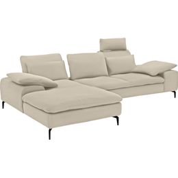 Ecksofa W.Schillig, B:299cm H:83cm T:178cm, grau, Longlife Xtra-Leder Z59: Glattleder mit modischer Prägung. Hautstärke 0, 9 - 1, 1 mm, Wohnzimmer,