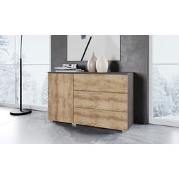 Sideboard Inosign, B:111cm H:68cm T:39cm, grau, Wohnzimmer, Sideboards, "PARIS", Moderne 110cm breite grifflose Kommode, vielseitig einsetzbar