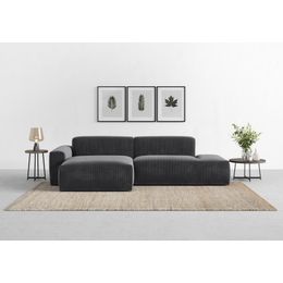 Ecksofa Trendmanufaktur, B:275cm H:72cm T:160cm, grau, 88% Polyester, 12% Polyacryl, Wohnzimmer, Sofas, "Braga, mit hochwertigem Kaltschaum, L-Form,