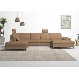 Wohnlandschaft Places of Style, B:363cm H:89cm T:223cm, braun, Luxus-Microfaser (90% Polyester, 10% Polyamid);Samtoptik (100% Polyester), Sofas,