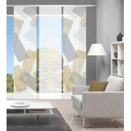 Schiebegardine Vision, B:60cm H:260cm, gold, Polyester, Wohnzimmer, Gardinen, "NAYAH", SET,SCHIEBEVORHANG,BAMBUS,DIGITALDRUCK