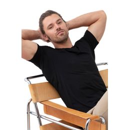 Mey Herren V-Shirt "Hybrid", Gr. S, schwarz, Jersey, Obermaterial: 57% Baumwolle, 38% Polyester, 5% Elasthan, Shirts, Geruchshemmend, Atmungsaktiv,