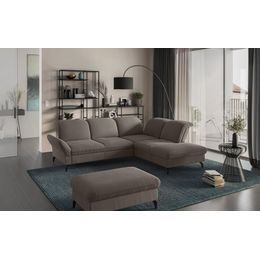 Sit & More Ecksofa SIT & MORE, B:288cm H:88cm T:242cm, braun, 100% Polyester, Wohnzimmer, Sofas, "Leandro L-Form", Wahlweise mit Bett-, Kopfteil - und