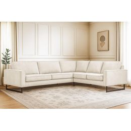 Ecksofa Home Affaire, B:290cm H:85cm T:250cm, beige, 90% Polyester, 10% Nylon, Wohnzimmer, Sofas, "Pinto, XXL, 250/290 cm, langer Schenkel,