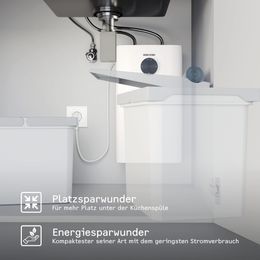 Untertischspeicher Stiebel Eltron, B:24cm H:42,3cm T:21,2cm, wei&szlig;, Speichererhitzer, "SNU 5 Plus", 5 l, Niederdruck, mit Stecker, inkl. K&uuml;chenarmatur