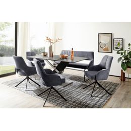 Polsterbank MCA furniture, B:175cm H:89cm T:64cm, grau, 100% Polyester, Esszimmer, Sitzb&auml;nke, "Bangor", Sitzbank frei im Raum stellbar,Stoffbezug,