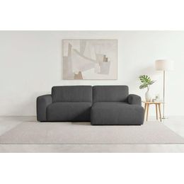 Schlafsofa Home Affaire, B:250cm H:82cm T:143cmdunkelgrau, 92% Polyester, 8% Nylon, Sofas, "Noord Schlafecksofa, Breite 250 cm", Cord, Struktur,