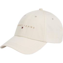 Tommy Jeans Damen Baseball Cap "TJM LINEAR LOGO CAP", beige, unifarben, Web, Baumwolle, Caps, Klettverschluss, Logostickerei, Tommy Jeans Schriftzug