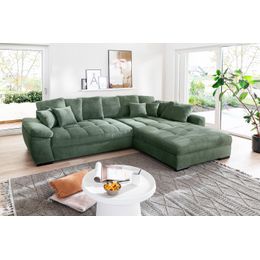 Ecksofa MR. COUCH, B:323cm H:92cm T:222cm, grün, 90% Polyester / 10% Nylon, Wohnzimmer, Sofas, "Richmond, L-Form mit Kaltschaum"
