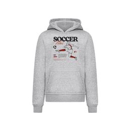 F4NT4STIC Jungen Kapuzenpullover "Soccer Vibes Sport Fan", grau, Gr. 146, Obermaterial: 65% Baumwolle, 35% Polyester, Pullover, Premium Qualit&auml;t