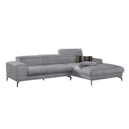 Ecksofa W.Schillig, B:303cm H:70cm T:193cm, grau, Chenille-Flachgewebe R66 (85% Polyester, 15% Nylon), Wohnzimmer, Sofas, "piedroo, Designsofa mit