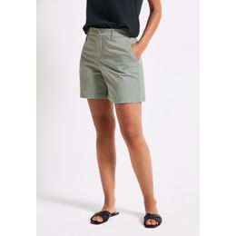 Street One Damen Shorts, grün, Gr. 46, unifarben, Web, 97% Baumwolle, 3% Elasthan, Hosen, Middle Waist