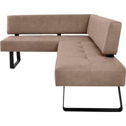 K+w Komfort & Wohnen Eckbank, B:165cm H:88cm T:195cm, beige, K+W KOMFORT & WOHNEN, Esszimmer, Sitzb&auml;nke, "Spider II", Sitzsteppung, bequem durch Sandwichbauweise, 2