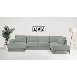 Wohnlandschaft OTTO HOME, B:345cm H:85cm T:210cm, blau, 100% Polyester, Sofas, "XXL Sofa Oland, Struktur, Flachgewebe, Luxus-Microfaser, Boucle",