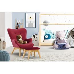 Sessel Home Affaire, B:58cm H:67cm T:68cm, rot, Sessel, "Duca Mini", in kleiner Ausführung für Kinder