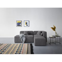 Ecksofa Home Affaire, B:233cm H:76,5cm T:93cm, grau, 100% Polyester, Wohnzimmer, Sofas, "Sundstrup L-Form", Modulserie, individuelle Zusammenstellung