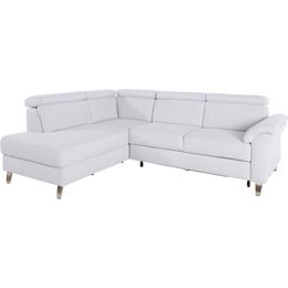 Sit & More Ecksofa SIT & MORE, B:245cm H:84cm T:194cm, silber, Wohnzimmer, Sofas, "Arngast L-Form", inklusive Kopfteilverstellung und Federkern