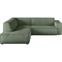 Ecksofa 3C CANDY, B:254cm H:72cm T:224cm, grün, 88% Polyester, 12% Polyacryl, Wohnzimmer, Sofas, "Matteo in elegant, kubischer Formensprache, bequem,