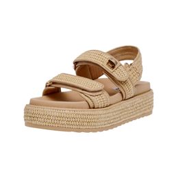 Steve Madden Damen Plateausandaletten "Steve Madden Sandalen Lederimitat", Gr. 38, beige, Lederimitat, Schuhe