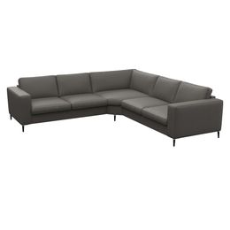 Ecksofa FLEXLUX, B:257cm H:85cm T:92cm, grau, 100% Echteder, Wohnzimmer, Sofas, "Fiore, gleichschenklig, super Sitzkomfort durch Kaltschaum im Sitz",