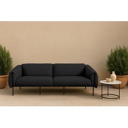 3-Sitzer Home Affaire, B:226cm H:73cm T:96cm, schwarz, 100% Polip, Sofas, "Lumi", Outdoor Gartensofa, wetterfeste Materialien, Breite 228 cm