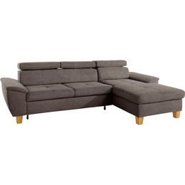 Ecksofa, B:280cm H:79cm T:167cm, braun, exxpo - SOFA FASHION, Luxus-Microfaser Vintageoptik (100% Polyester);Webvelours (92% Polyester, 8% Nylon),