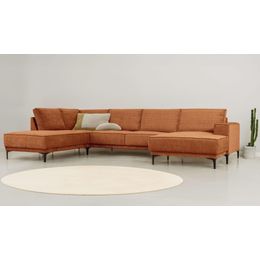 Wohnlandschaft OTTO HOME, B:345cm H:85cm T:210cmbrick, 100% Polyester, Sofas, "XXL Sofa Oland, Struktur, Flachgewebe, Luxus-Microfaser, Boucle",
