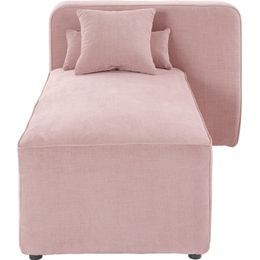 Ottomane Home Affaire, B:100cm H:76,5cm T:153cm, rosa, 100% Polyester, Sofas, "Sundstrup", Modulserie, individuelle Zusammenstellung
