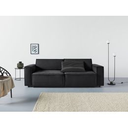 Schlafsofa Inosign, B:245cm H:90cm T:102cm, schwarz, 100% Polyester, Wohnzimmer, Sofas, "Marva", incl. Bettfunktion und Bettkasten, Federkern
