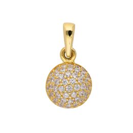 Adelia´s ADELIA ́S Damen Kettenanhänger "333 Gold Anhänger mit Zirkonia Ø 7,8 mm", mit Zirkonia, Gold, gold, Gold, Schmuckanhänger, 333 Gold mit Zirkonia