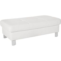 Hocker, B:116cm H:45cm T:70cm, wei&szlig;, exxpo - SOFA FASHION, Luxus-Kunstleder;Webstoff (100% Polyester);Webvelours (100% Polyester), Wohnzimmer,