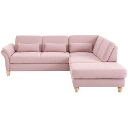 Ecksofa Home Affaire, B:259cm H:89cm T:225cm, rosa, Struktur fein (100% Polyester);Struktur (100% Polyester);Luxus-Microfaser Lederoptik (100%