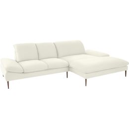 Ecksofa W.Schillig, B:310cm H:87cm T:185cm, wei&szlig;, Chenille-Flachgewebe R66 (85% Polyester, 15% Nylon);Longlife Xtra-Leder Z59: Glattleder mit