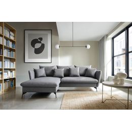 Ecksofa OTTO HOME, B:258cm H:91cm, grau, 100% Polyester;PU-Schaum und Nosag-Federung.;Federung Ottoman : 12 x Feder Type B 1650mm;Ferderung 2 Sitzer: