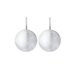 NENALINA Damen Paar Ohrh&auml;nger "Basic Geo Kreis Brushed Trend 925 Silber", onesize, ohne Stein, Silber 925 (Sterlingsilber)silber, Silber 925