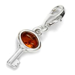 OSTSEE-SCHMUCK Damen Kettenanh&auml;nger "OSTSEE-SCHMUCK Charm-Einh&auml;nger Schl&uuml;ssel", 24x8mm, Silber 925 (Sterlingsilber), 1,3 g, wei&szlig;, Silber 925