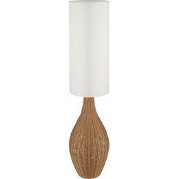 NOWA Stehlampe "ANKO", 2, Ø 27cm H: 125cm, 1 Stk., braun, Wohnzimmer, Leuchten, Stehleuchte, Rattan-Optik, Wohnzimmer, Schlafzimmer, Flur