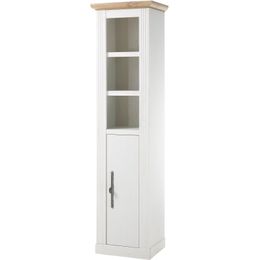 Stauraumschrank Home Affaire, B:53cm H:203cm T:40cm, weiß, Schränke, "WESTMINSTER, Badschrank im Landhausstil, Schrank mit Metallgriffen", in 2