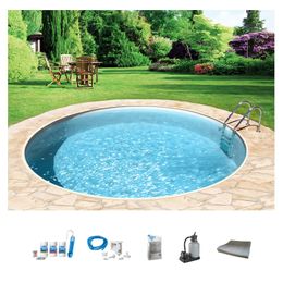 Rundpool MY POOL BWT, H:120cm &Oslash;:600cm, beige, Schwimmbecken, "mit sandfarbener Folie f&uuml;r den Karibik Look", H&ouml;he: 120 cm, inkl. Zubeh&ouml;r, in versch.