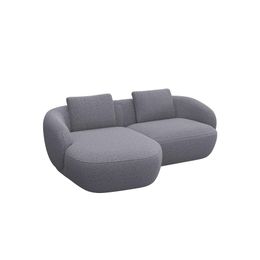 Wohnlandschaft FLEXLUX, B:217cm H:85cm T:146cm, grau, 100% Polyester, Sofas, "Torino, rund, L-Form, Sofa-Ecke mit Recamiere, Longchair-Sofa",